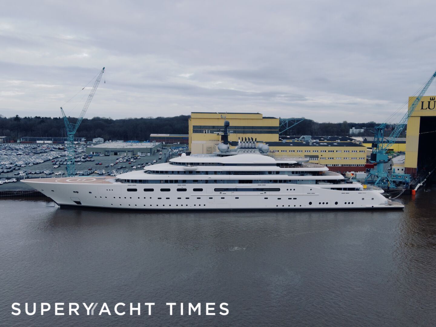 In Pictures: The 160m Lürssen superyacht Blue launched