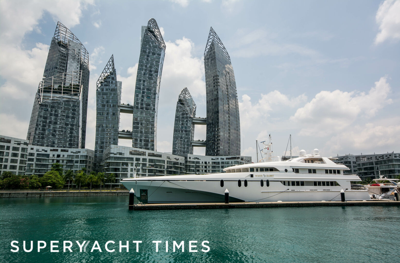In Pictures: the 61.4m trimaran White Rabbit in Singapore
