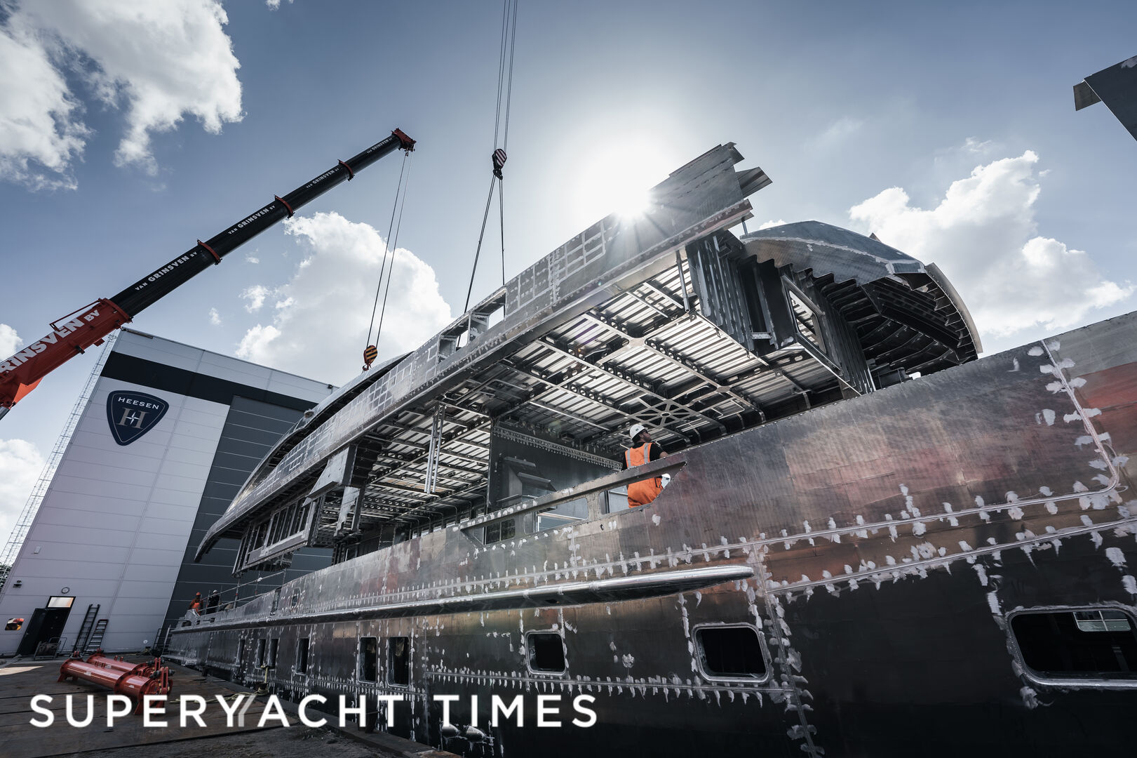 50m Heesen superyacht Project Jade hits construction milestone