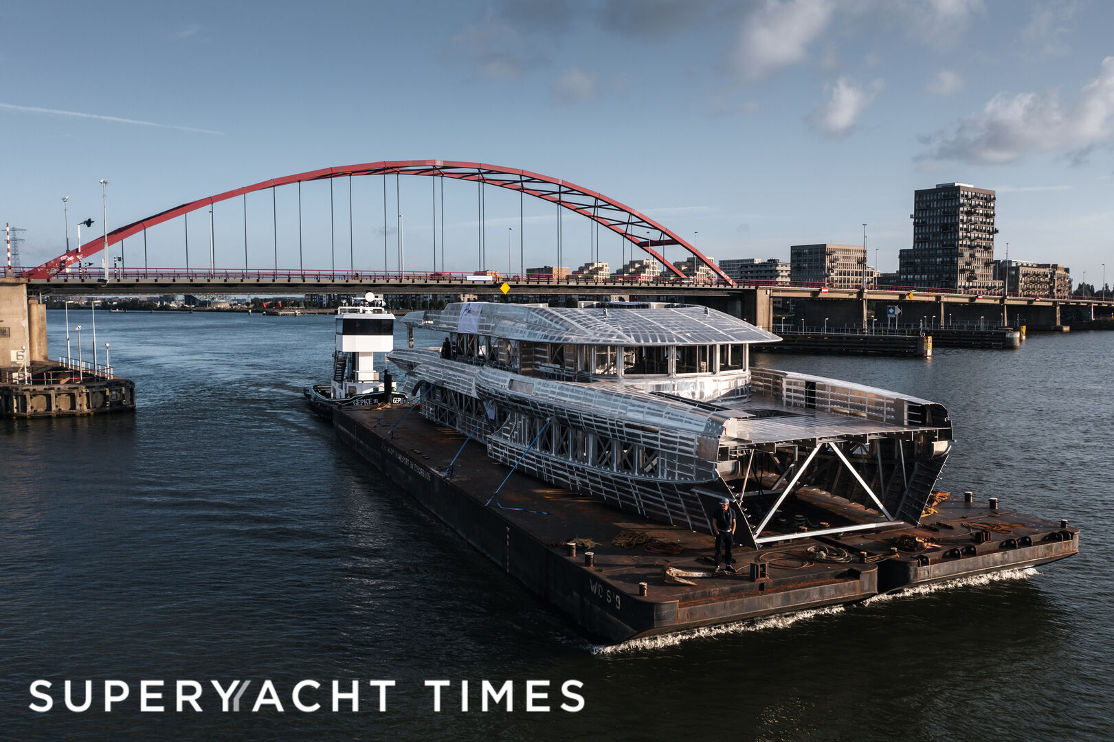 In Pictures: Superstructure of 55m superyacht in transit from Balk Shipyard