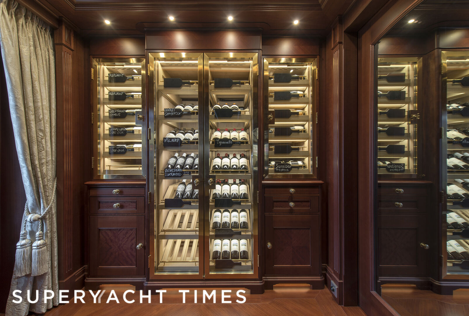 A closer look at the extraordinary wine cellars onboard yachts