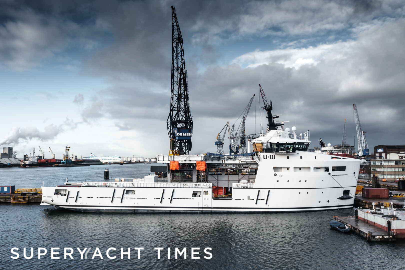 80m Damen Shipyards humanitarian support vessel Dawn on sea trials