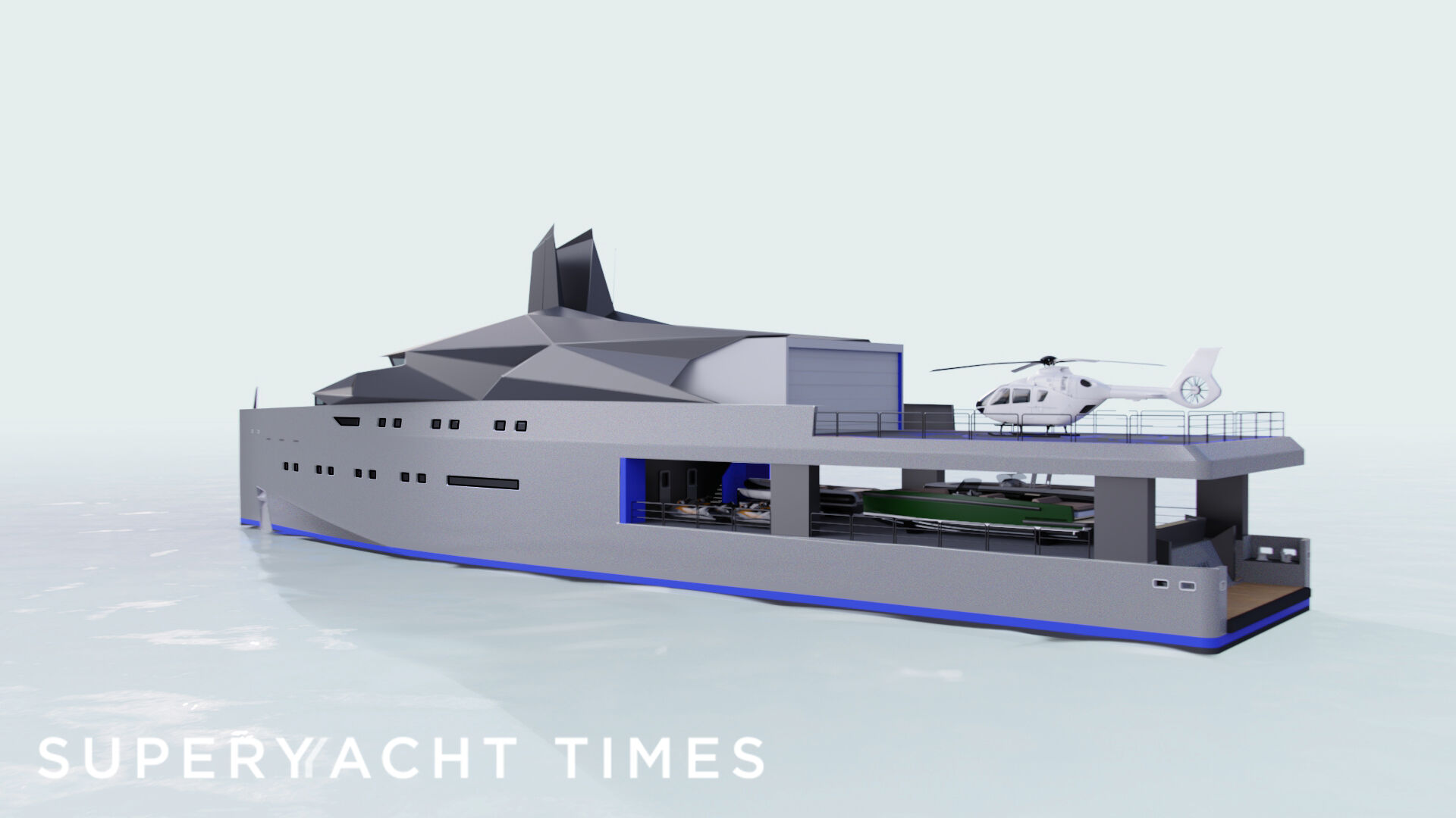 Angular 65m support yacht concept Origami unveiled by Schwalgien Yacht ...