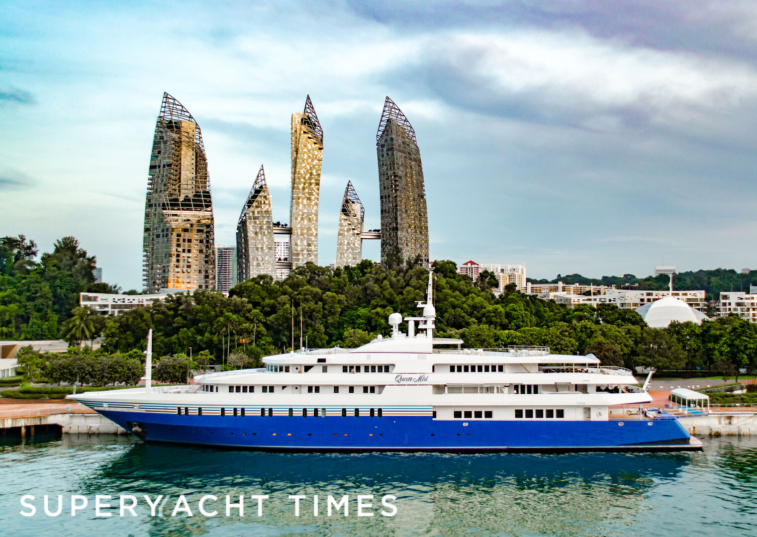 The refitted 91.5m superyacht Queen Miri in Singapore