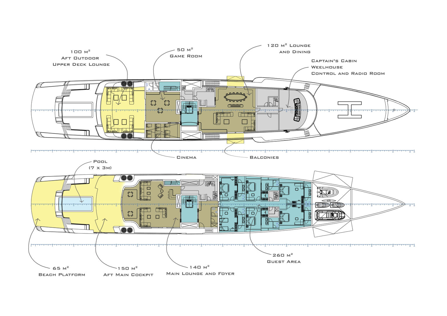 Tommaso Spadolini unveils 90m superyacht concept with vast beach club