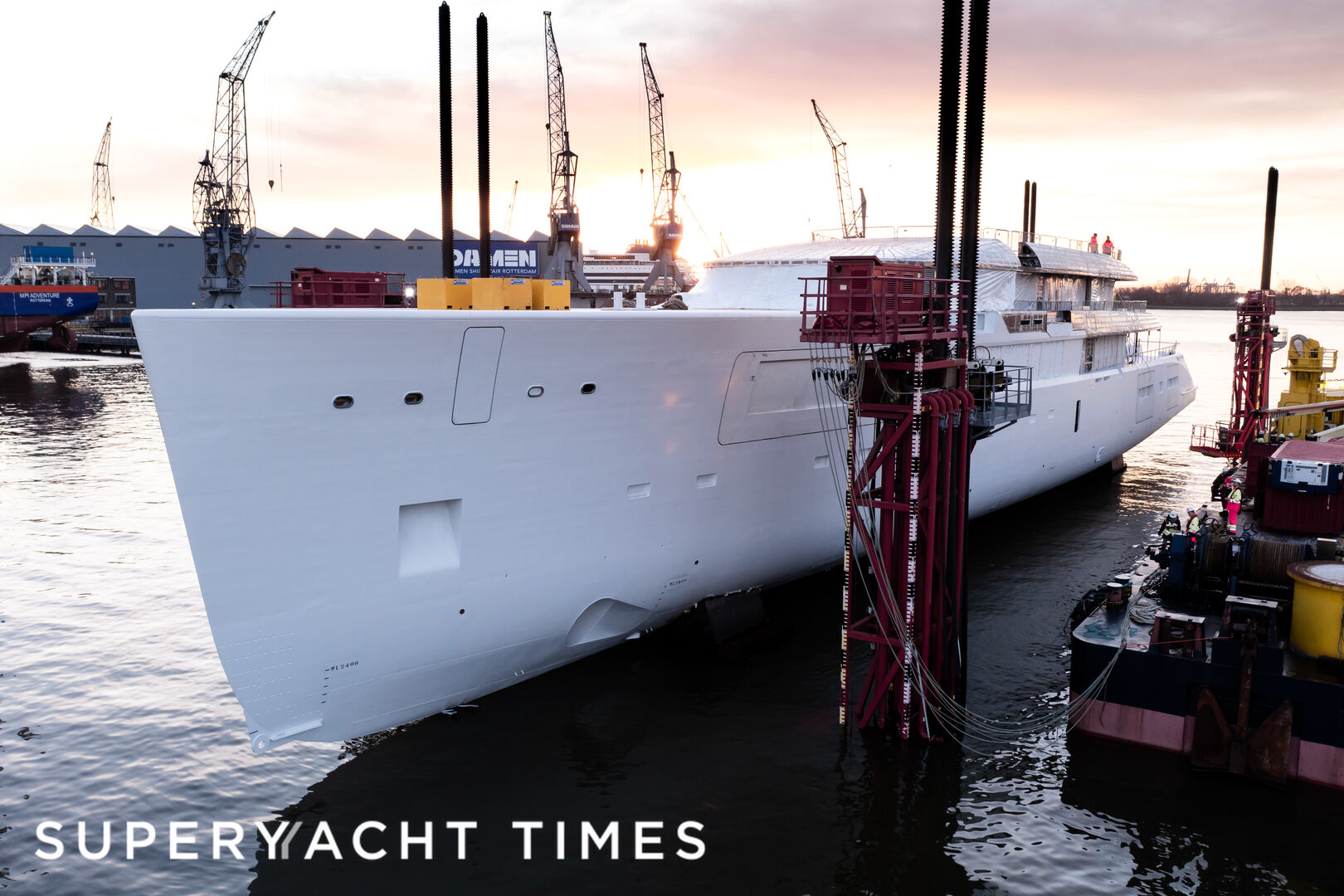 In pictures: 83m Feadship superyacht Project 712 launch and transportation