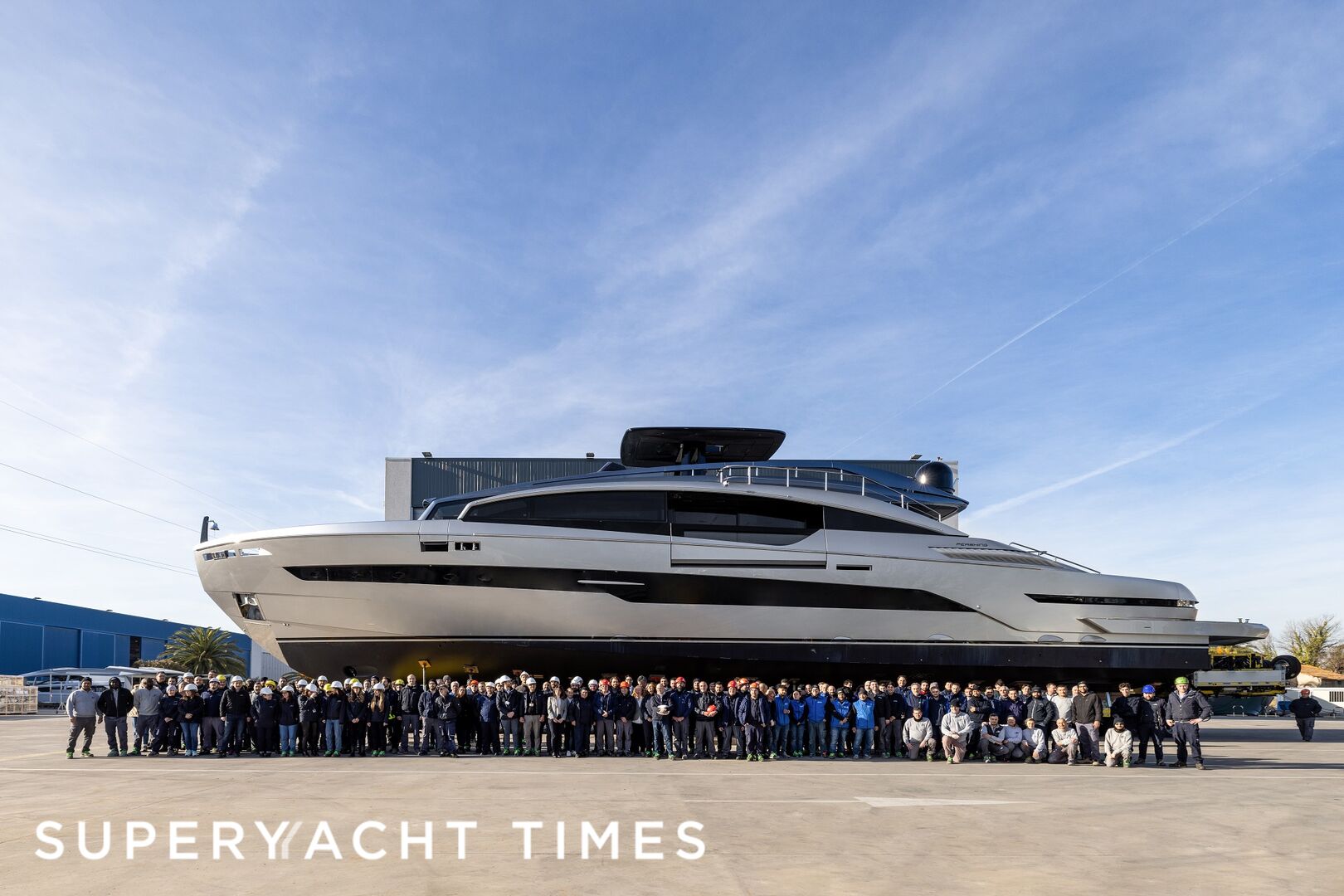 First flagship 35m Pershing GTX116 yacht launched