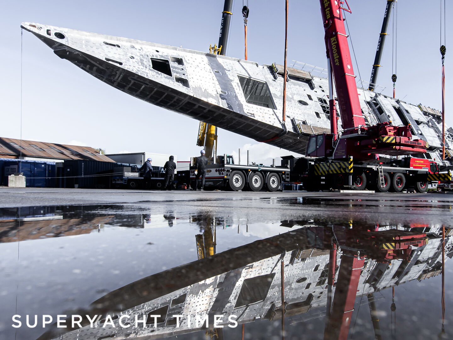 Royal Huisman turns the hull of 65m sailing yacht Aquarius II