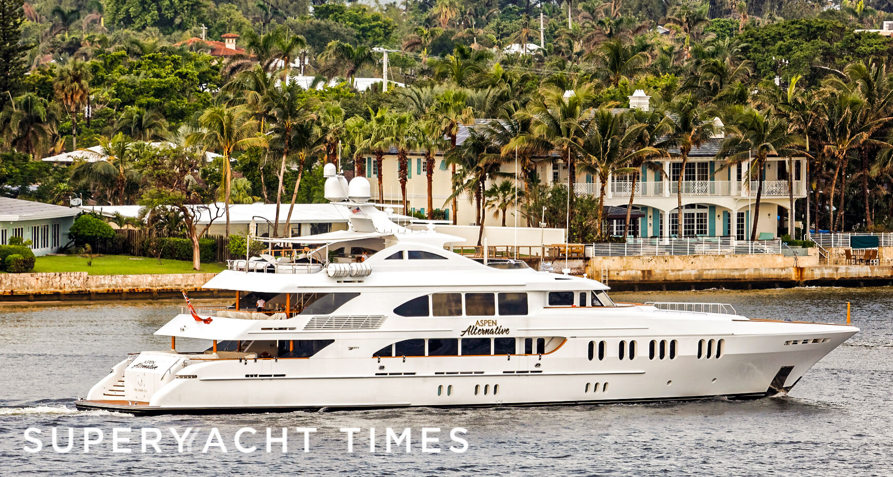 The Trinity superyacht Aspen Alternative arriving in Fort Lauderdale