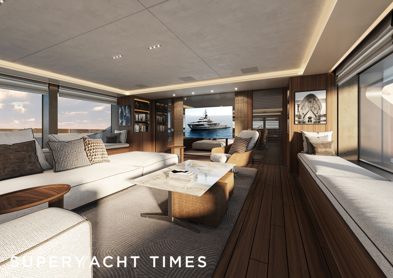 Para Bellum: Interior renderings for 47m Sanlorenzo superyacht unveiled ...