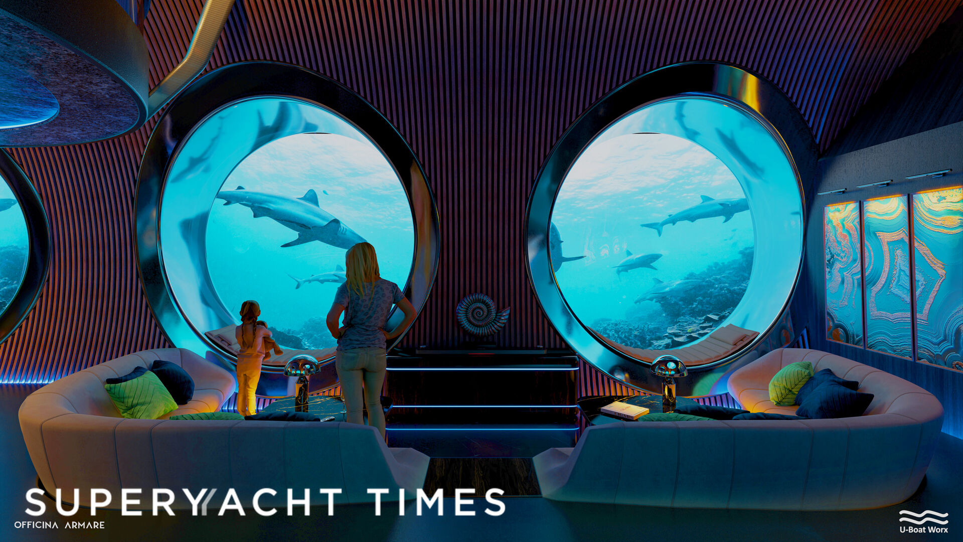 U-Boat Worx reveals interior renderings for 38m Nautilus yacht submarine
