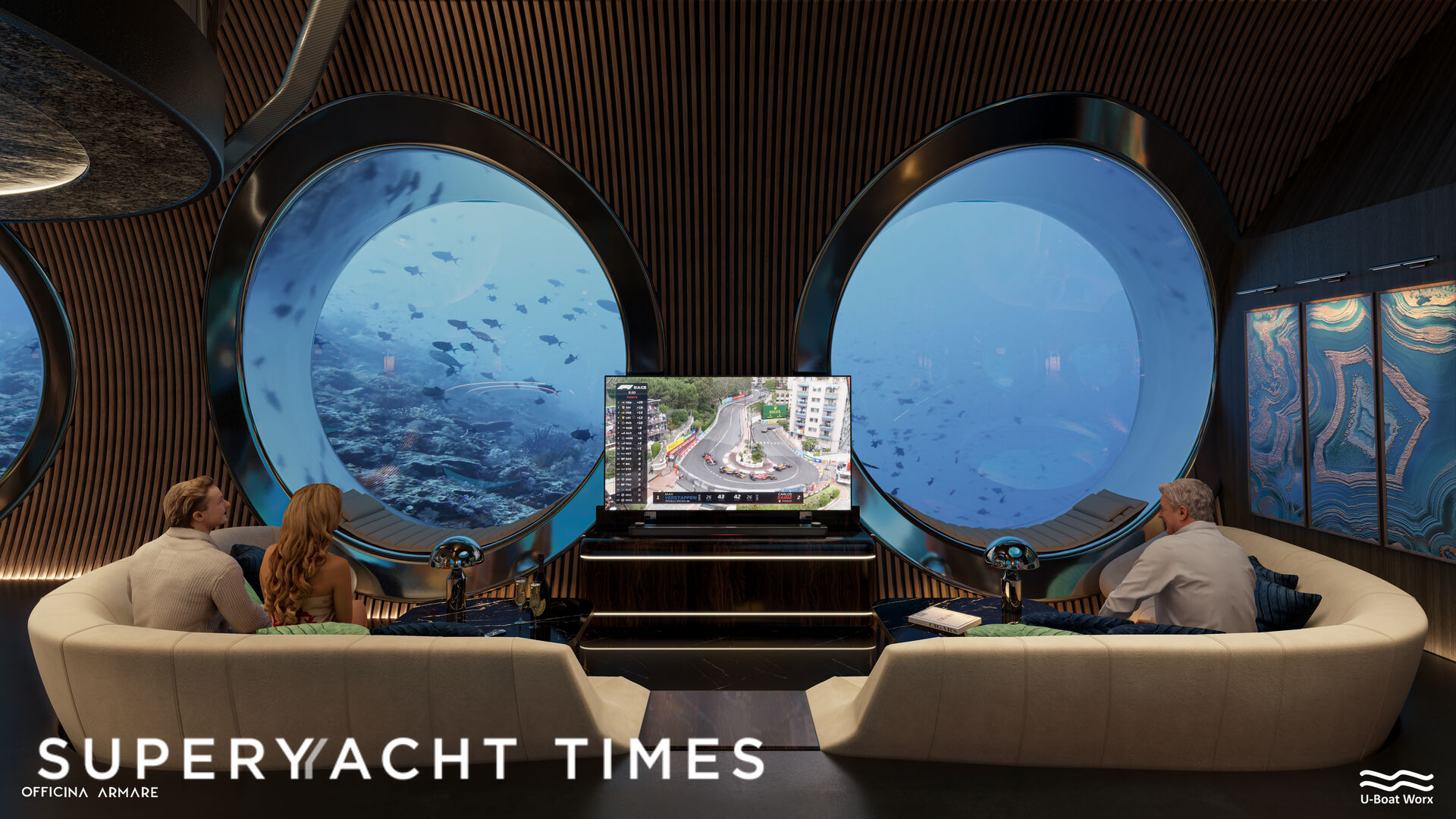 U-Boat Worx reveals interior renderings for 38m Nautilus yacht submarine