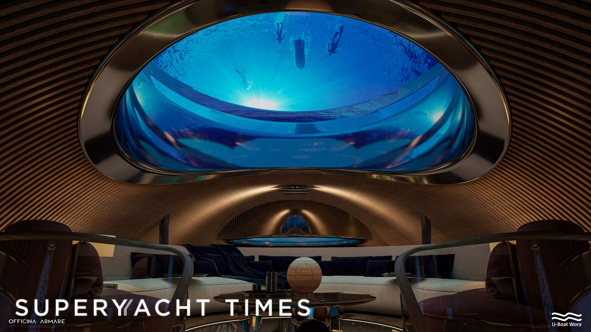 U-Boat Worx reveals interior renderings for 38m Nautilus yacht submarine