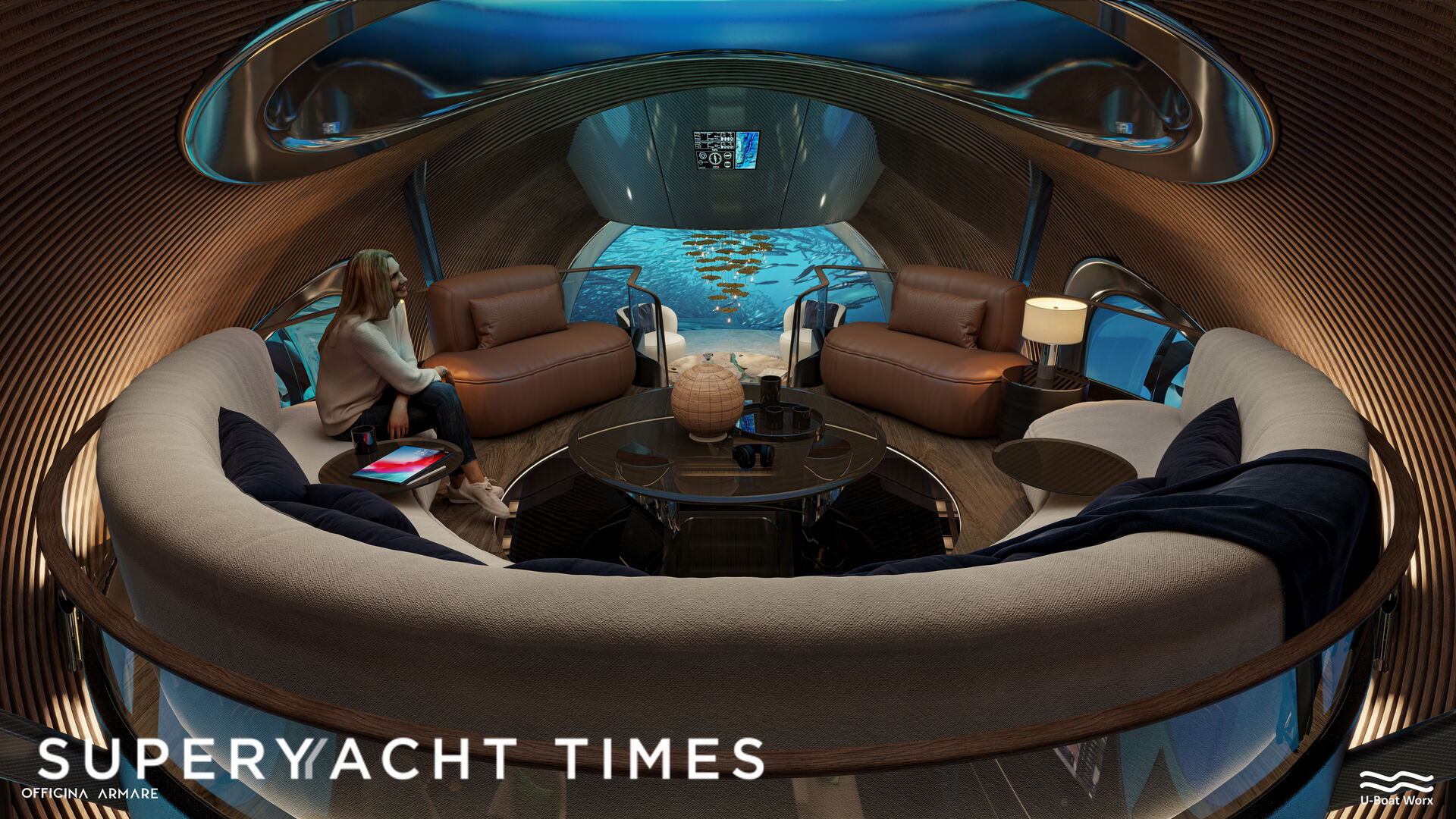 U-Boat Worx reveals interior renderings for 38m Nautilus yacht submarine