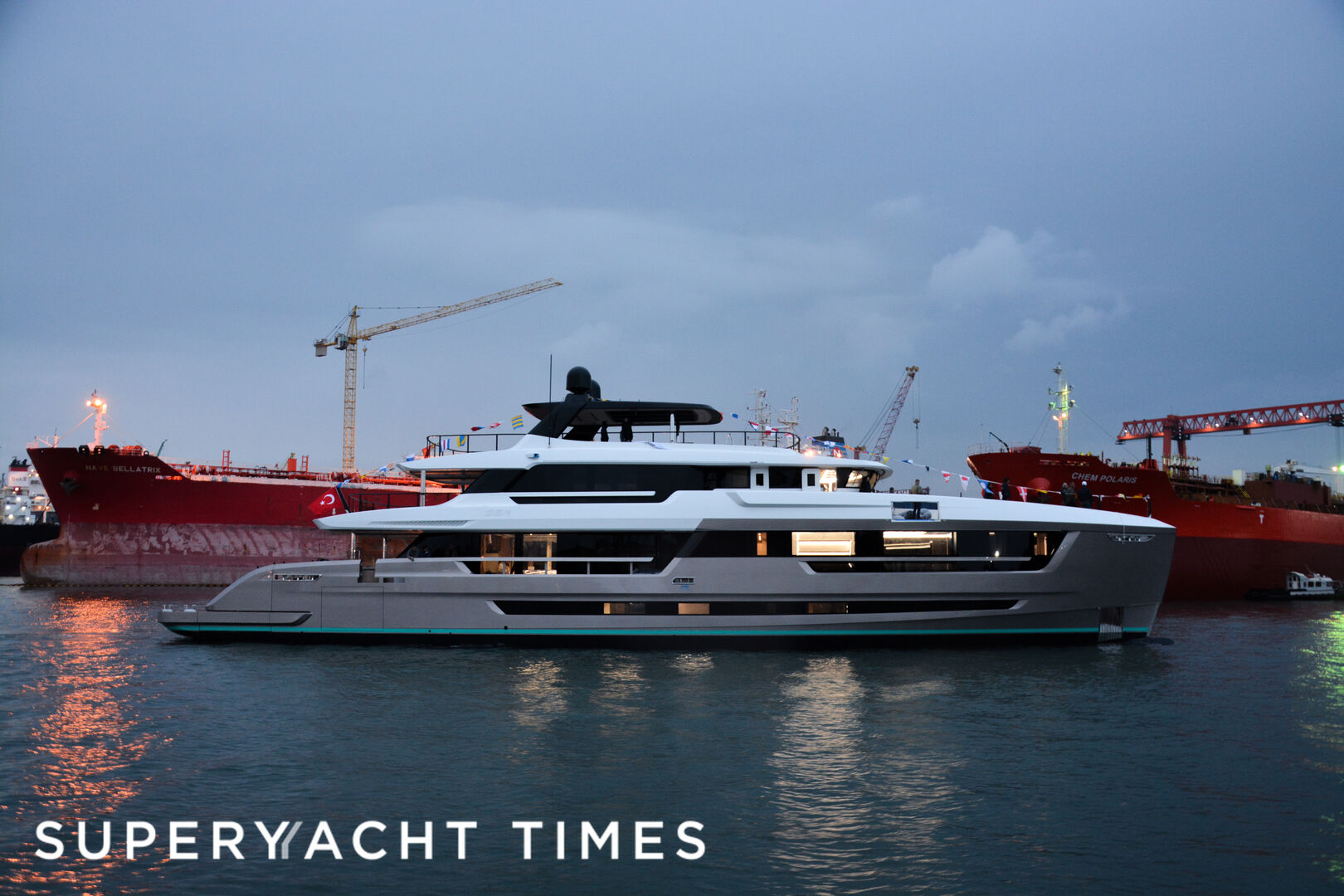 44m Mengi Yay NB 103 yacht launched and named Gisa