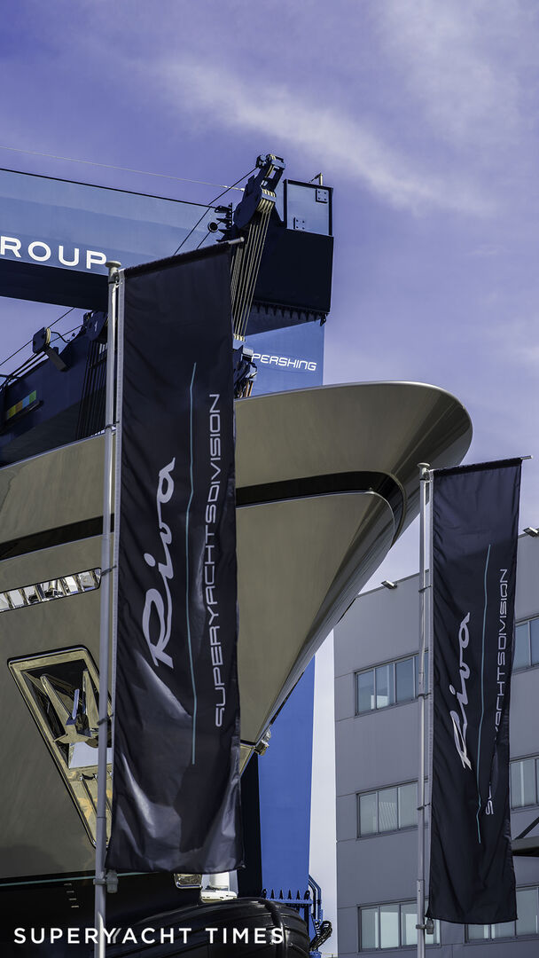 Riva launches third hull in the Riva 50 Metri yacht series