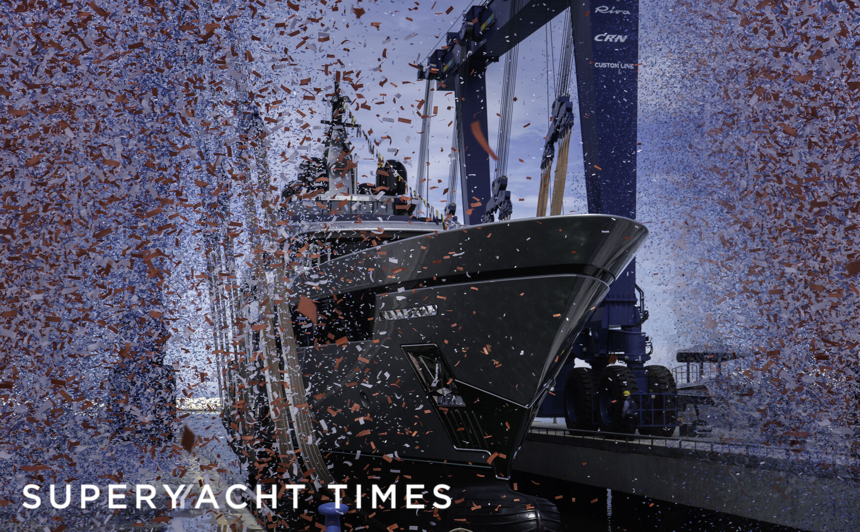 Riva launches third hull in the Riva 50 Metri yacht series