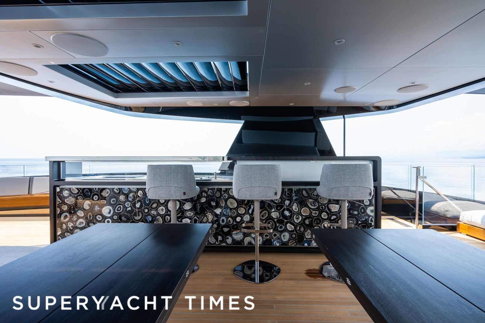 A first look onboard the brand-new 50m Tankoa S501 superyacht Grey for sale