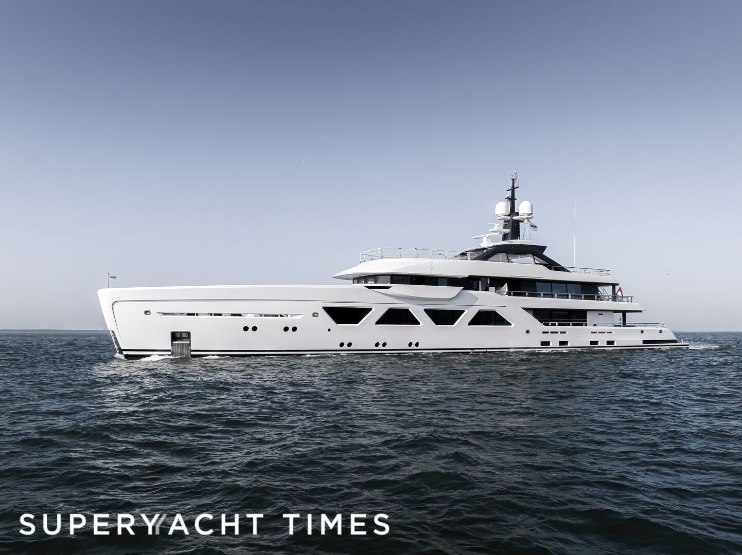 Third Amels 60 superyacht on sea trials in the North Sea