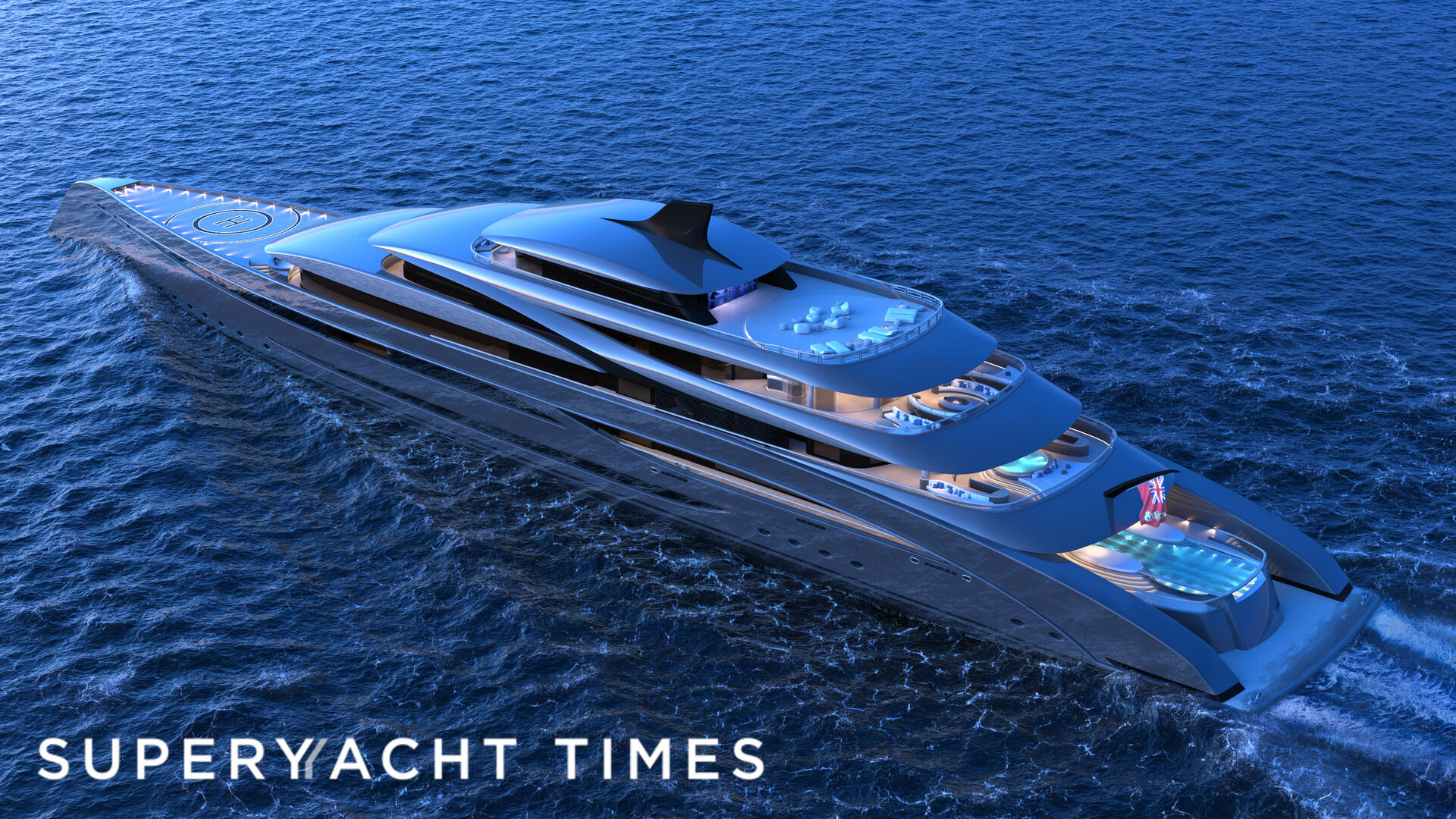 Project Neptune: The new 138m superyacht concept with 3 swimming pools and 2 helipads