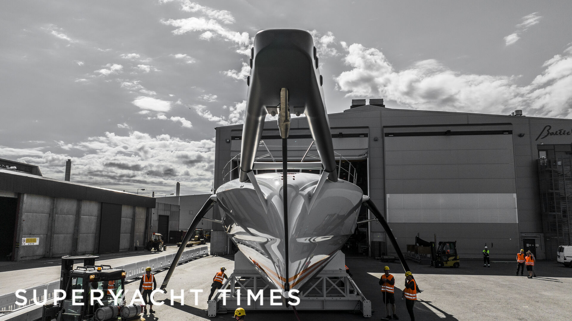 Radical 34m foil-assisted Baltic custom yacht Raven nears launch