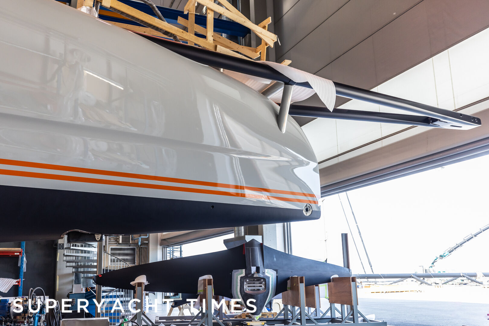 Radical 34m foil-assisted Baltic custom yacht Raven nears launch