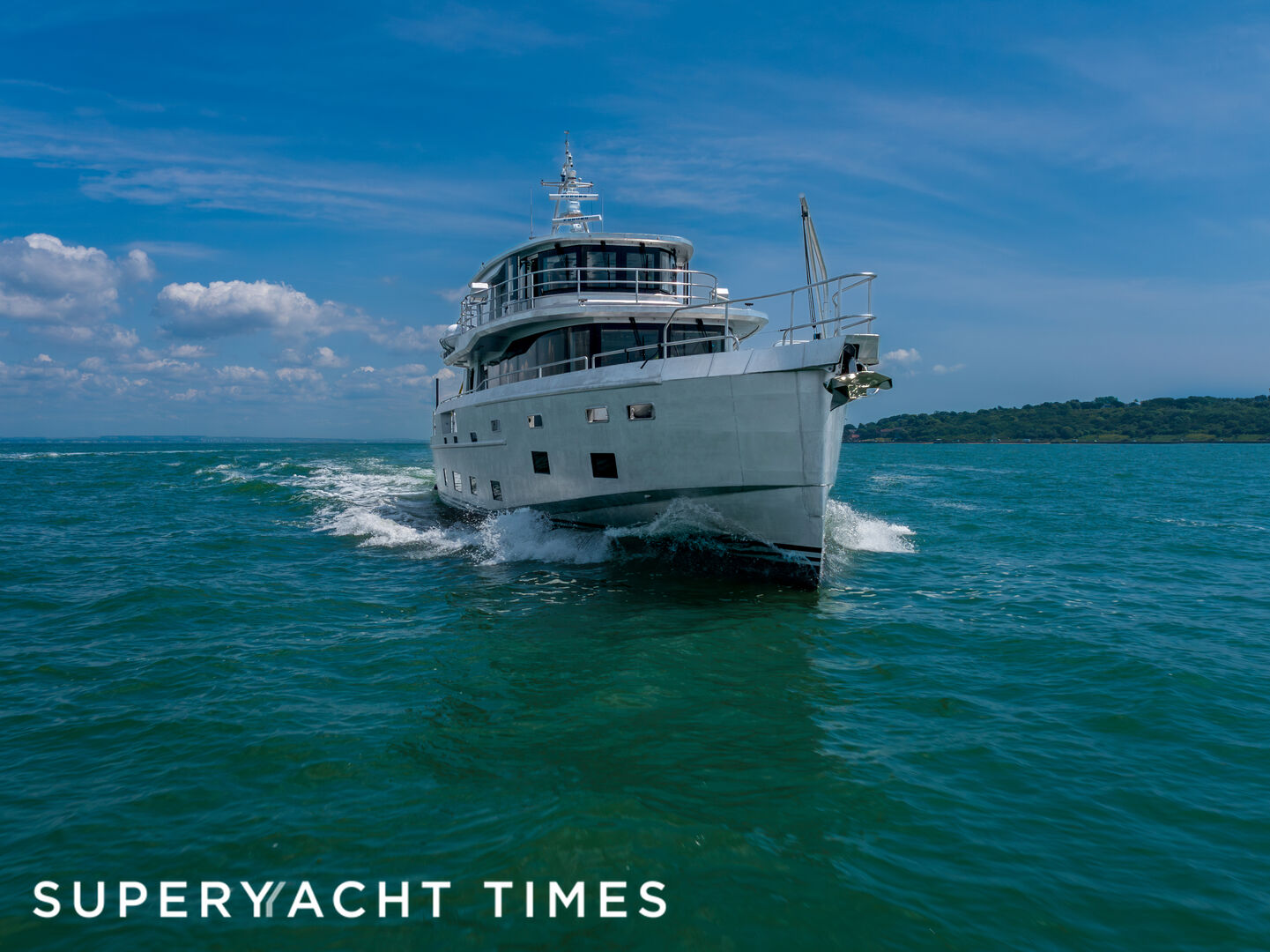 26m Arksen explorer yacht Project Pelagos on sea trials