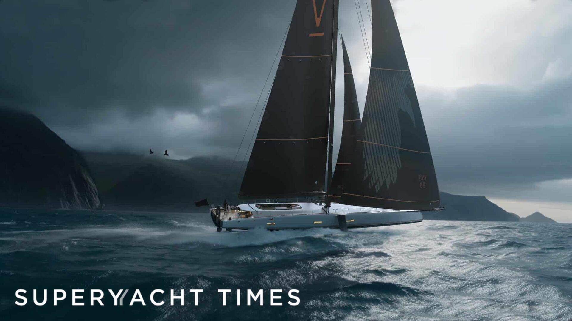 Radical 34m foil-assisted Baltic custom yacht Raven nears launch
