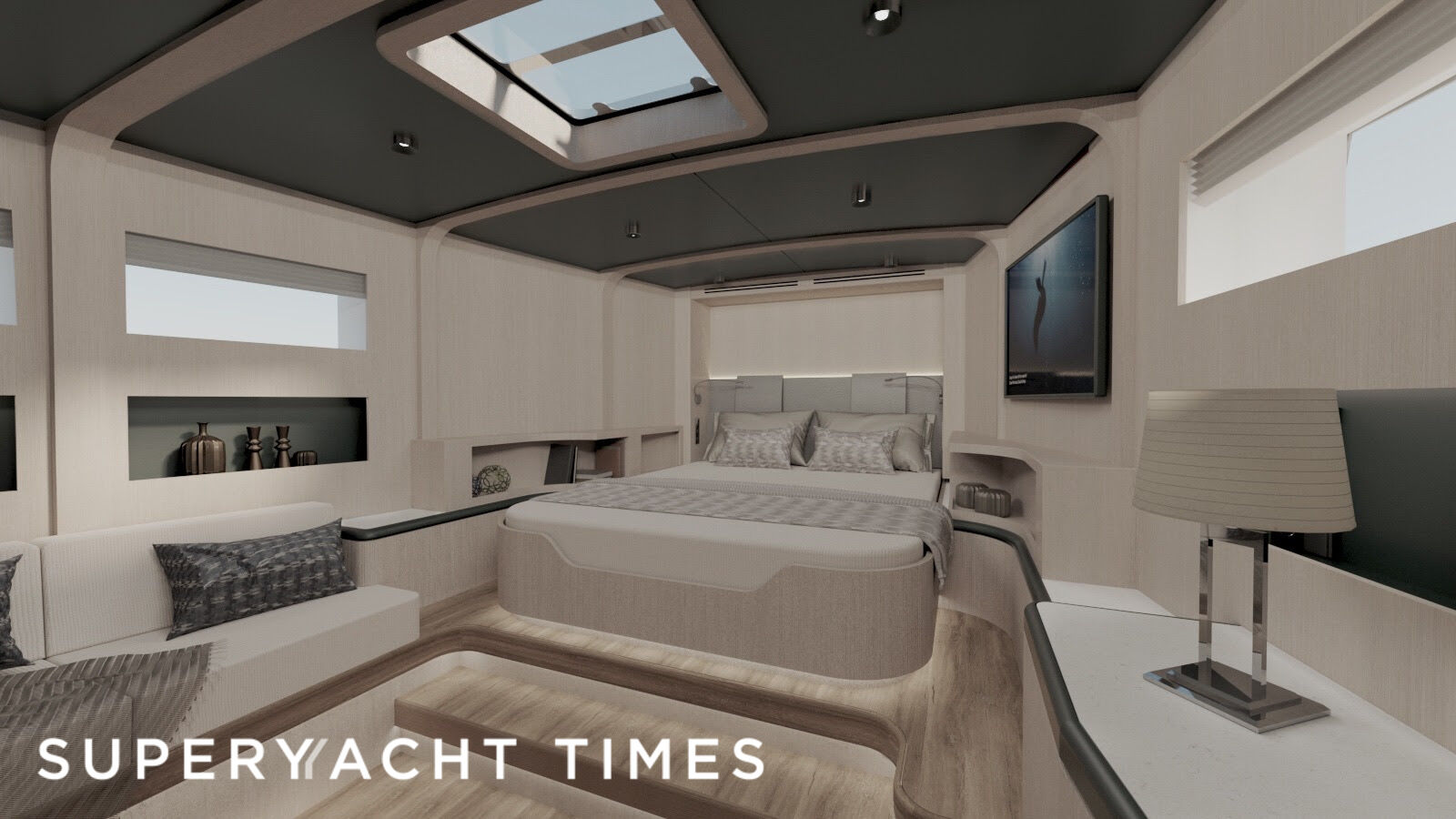 Interiors of in-build 24m Naval motor yacht Vanguard unveiled