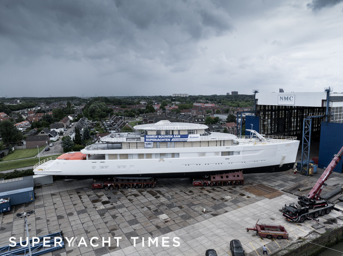 Feadship 76m superyacht Project 825 seen for the first time