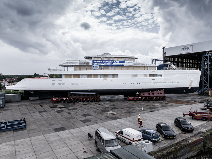 Feadship 76m superyacht Project 825 seen for the first time