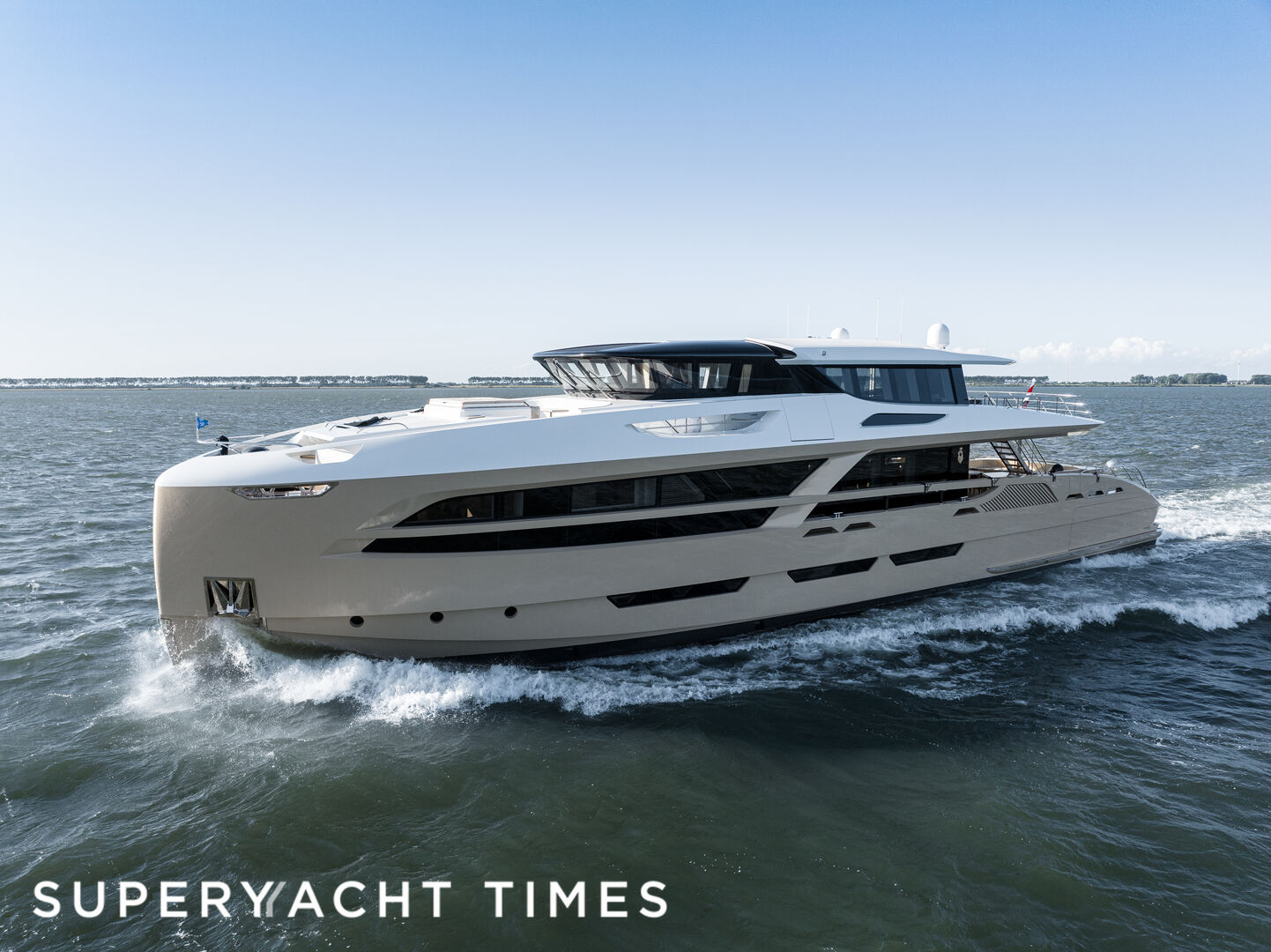 Custom Van der Valk yacht Pilot on sea trials
