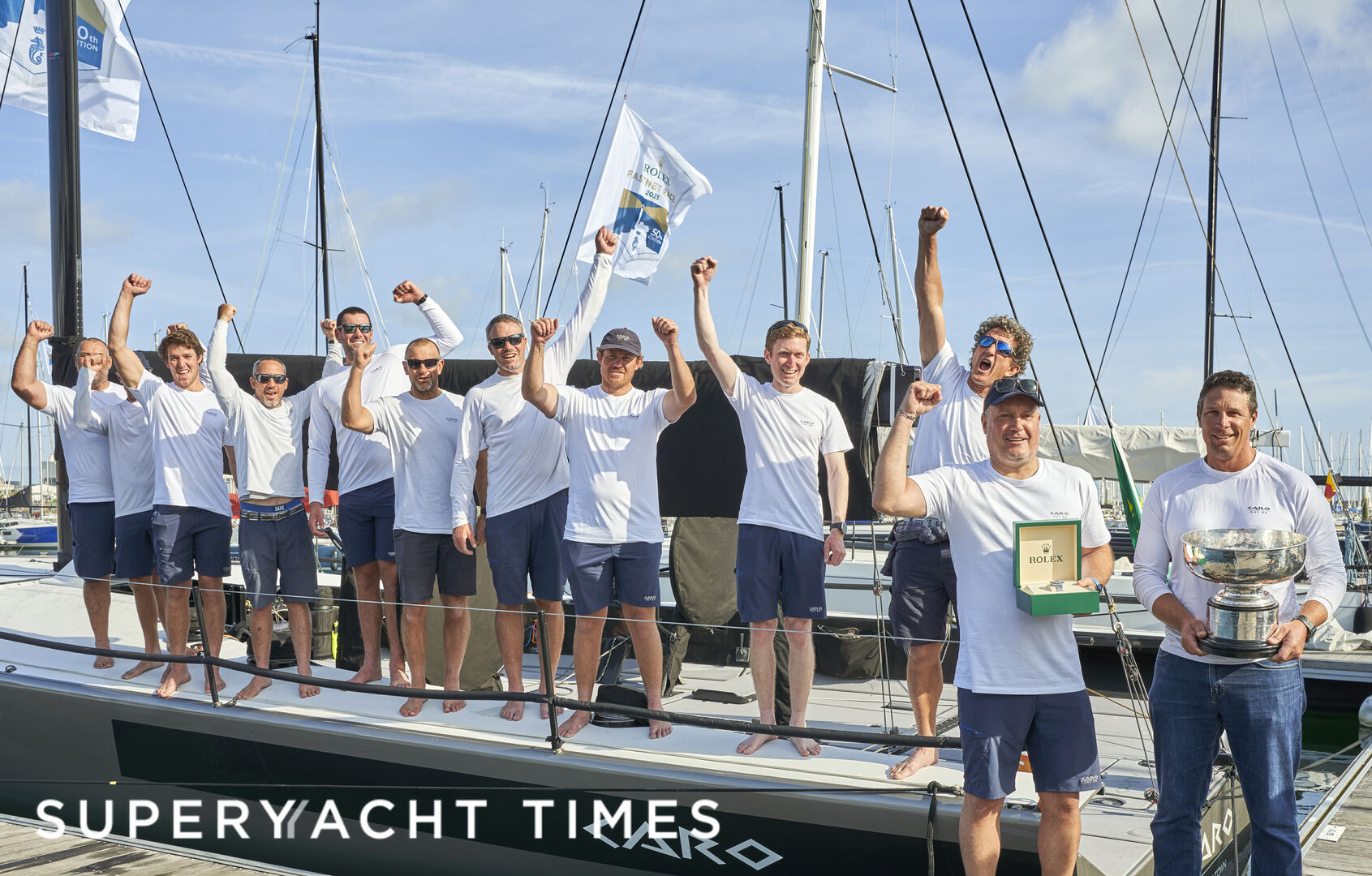 Botin 52 sailing yacht Caro wins 50th Rolex Fastnet Race