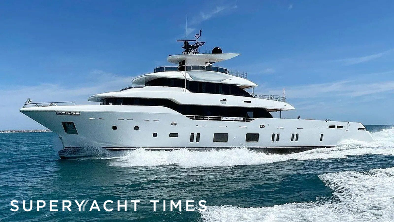 Flagship 43m Canados Oceanic 143 superyacht on sea trials