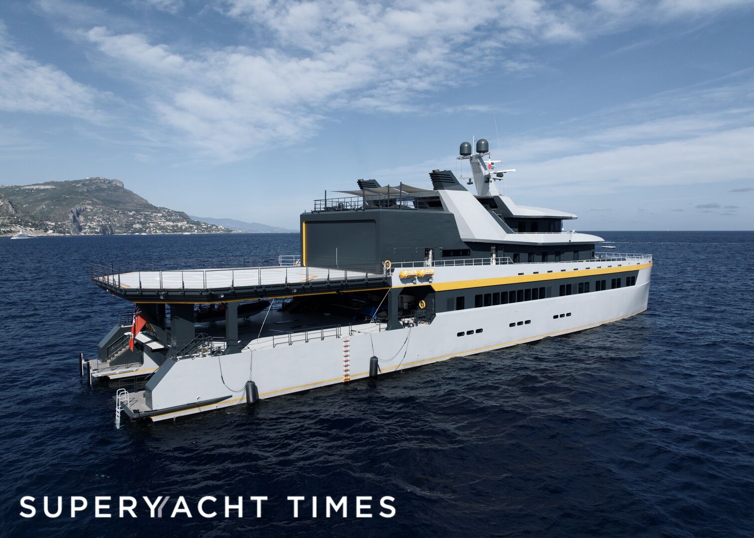 68m support yacht Nebula in the South of France
