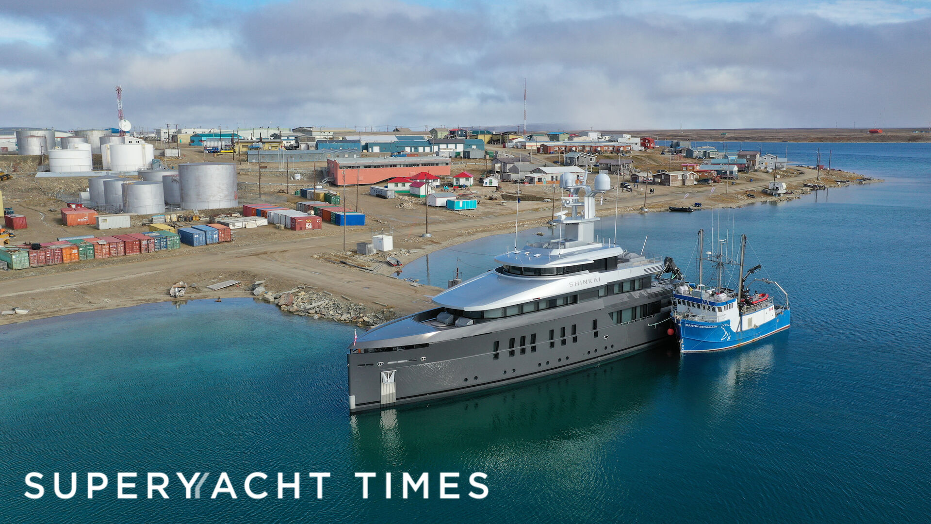 Feadship superyacht Shinkai docked in Cambridge Bay
