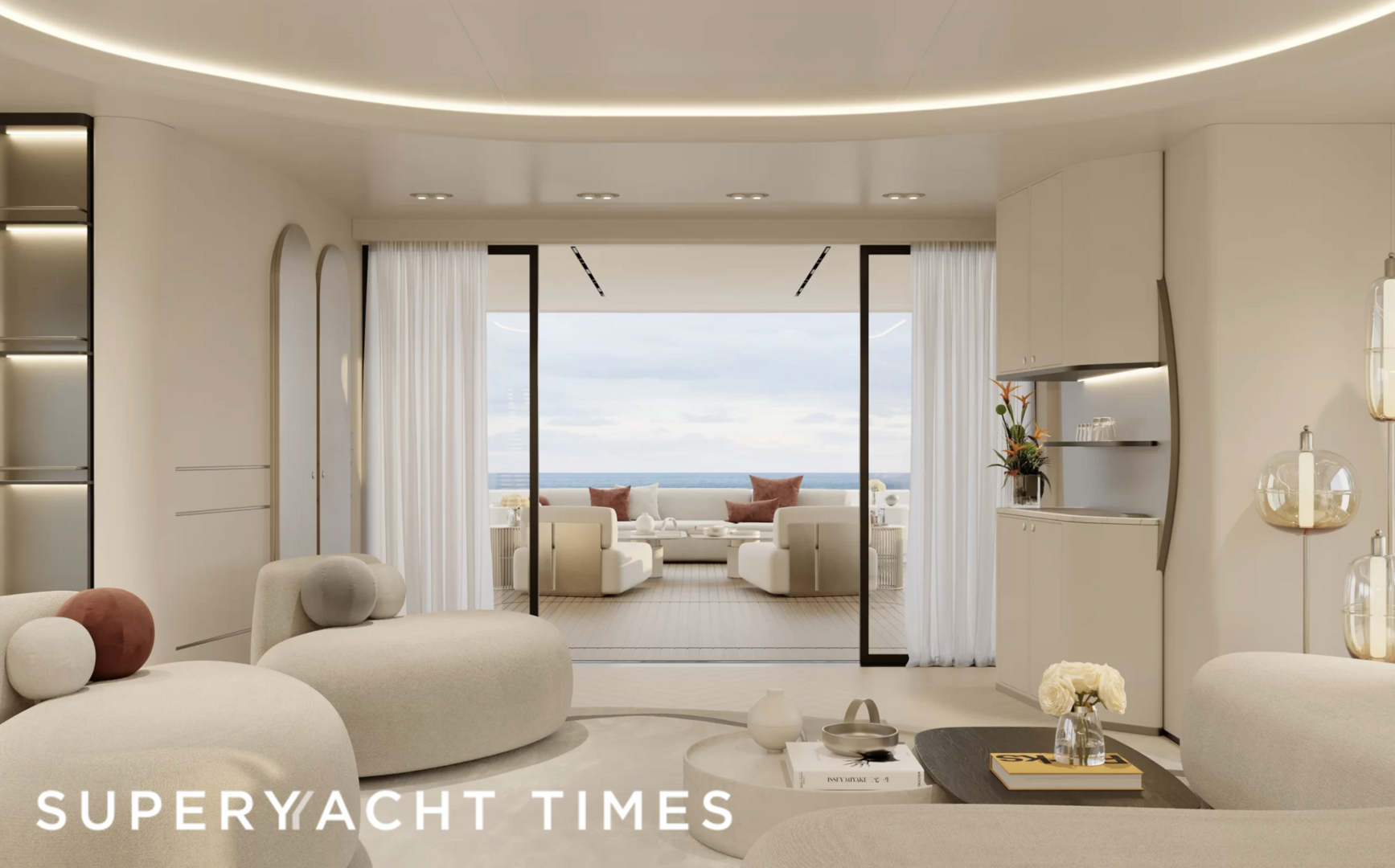 New interior renders of 34m Van der Valk yacht Project 111.11 unveiled