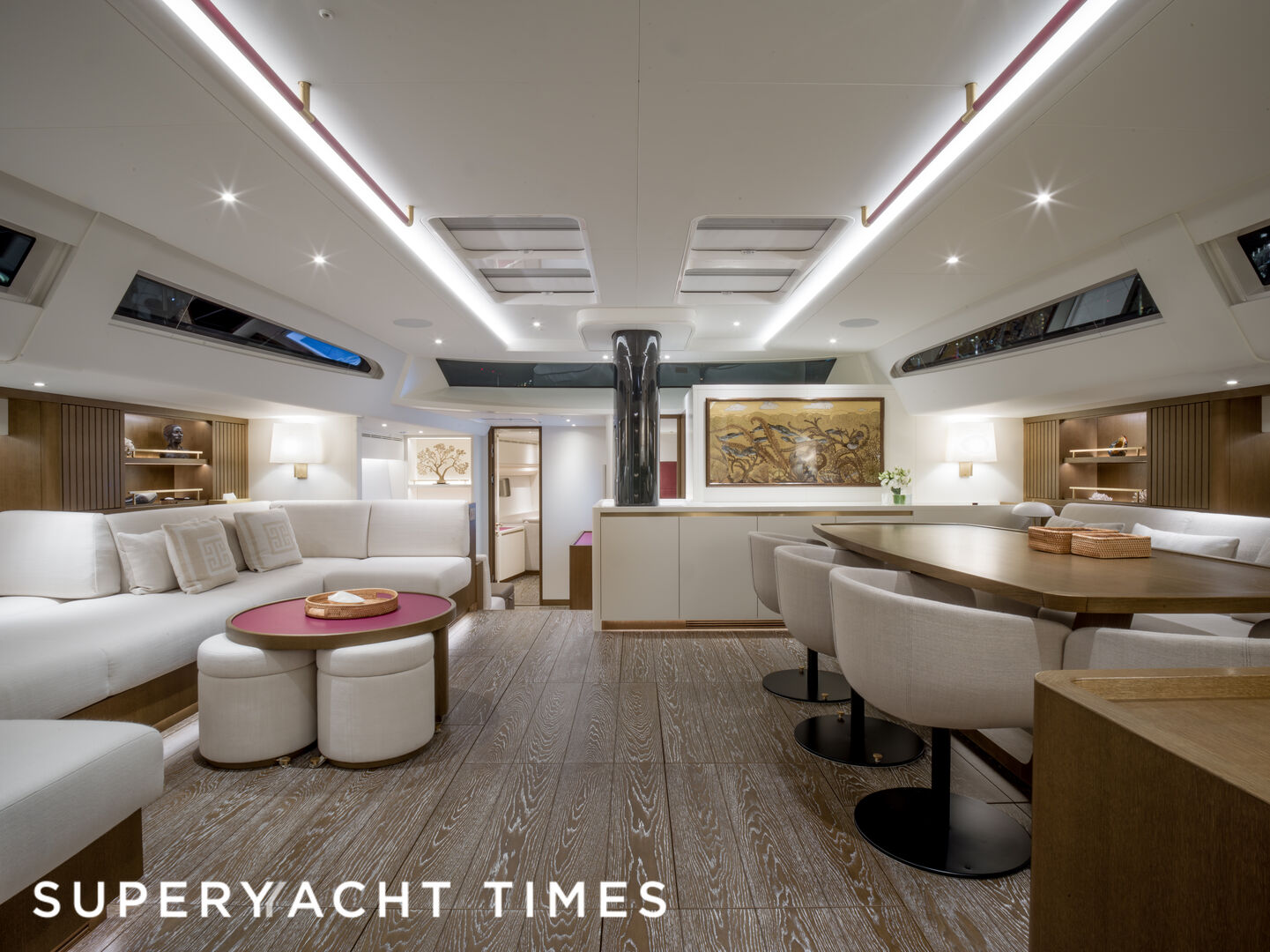 First look at the interiors of 35m Nautor Swan sailing yacht Fancy