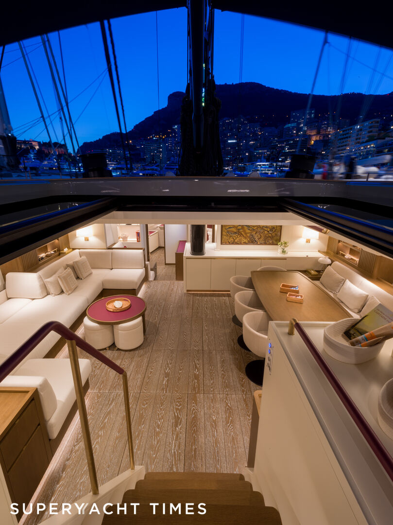 First look at the interiors of 35m Nautor Swan sailing yacht Fancy
