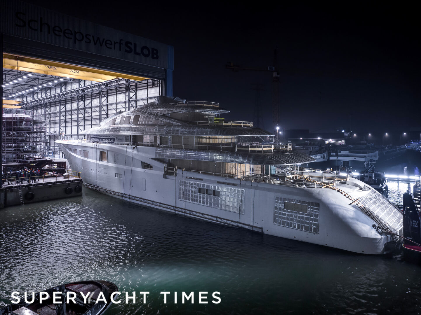 80m Feadship Project 714 hull launched in the Netherlands