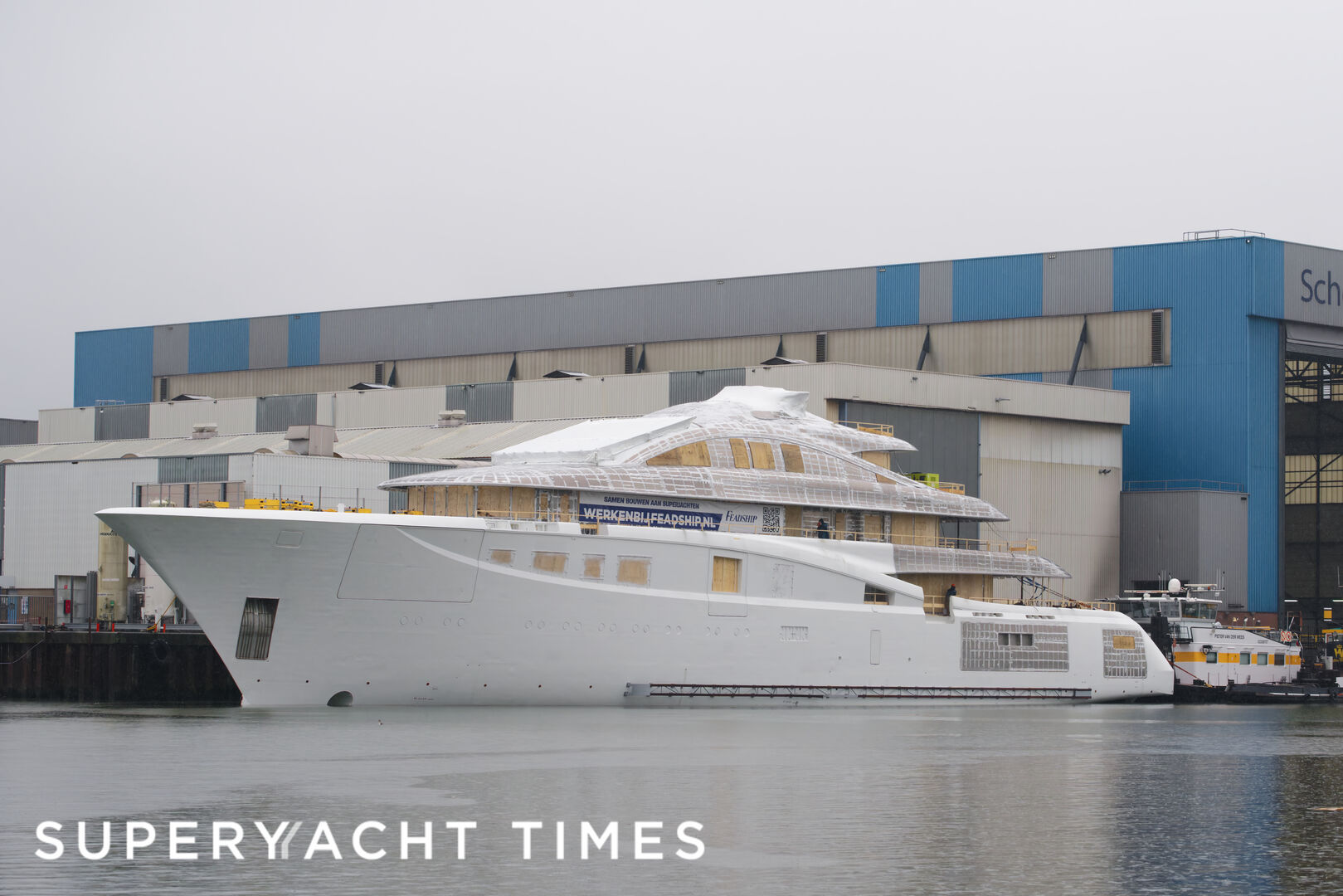 80m Feadship Project 714 hull launched in the Netherlands