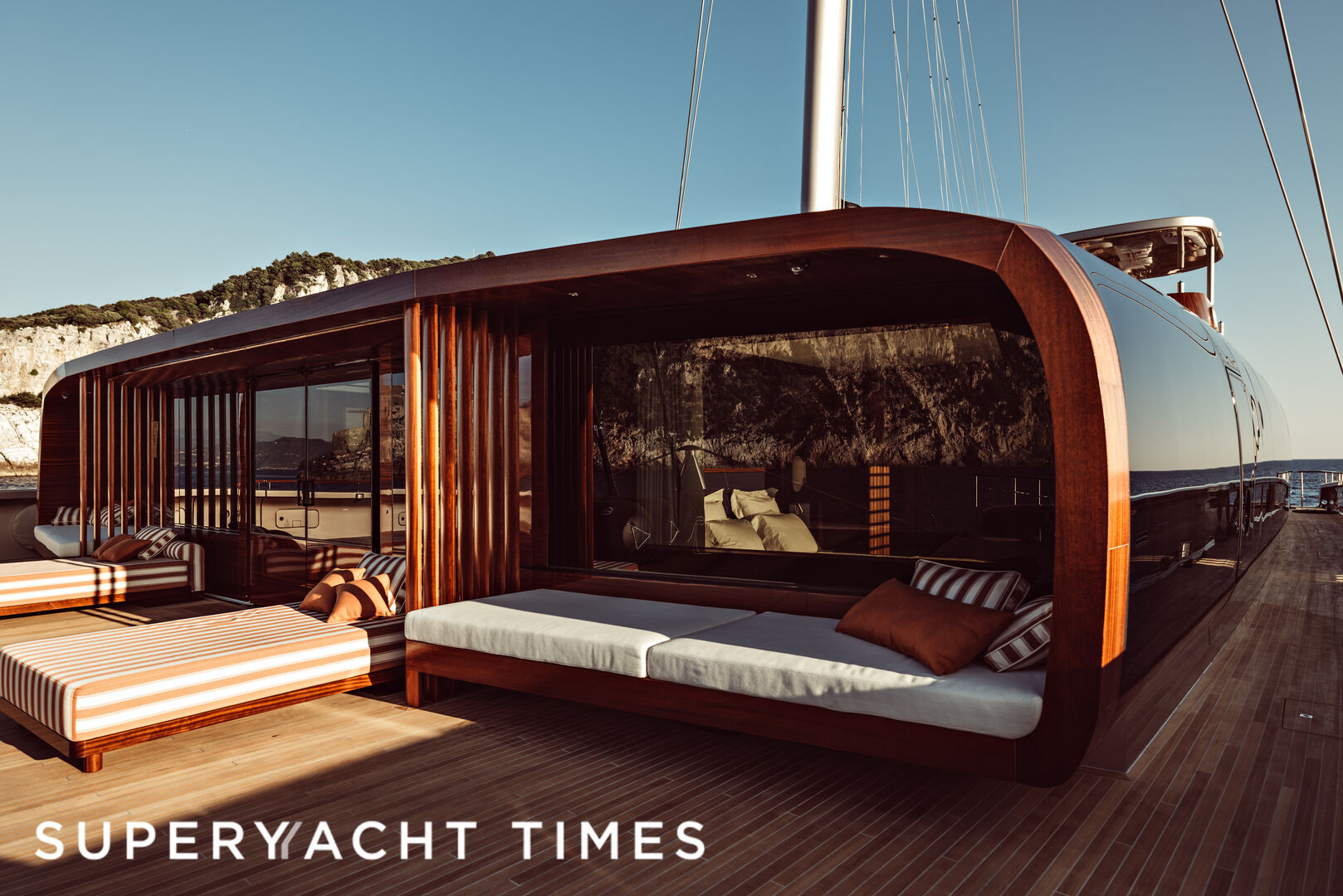 Onboard floating art gallery Perini Navi yacht, ArtExplorer