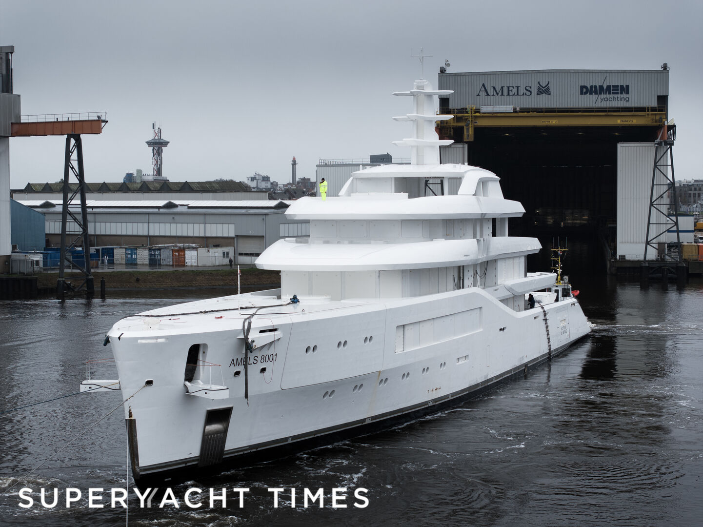First Amels 80 superyacht arrives in the Netherlands for outfitting