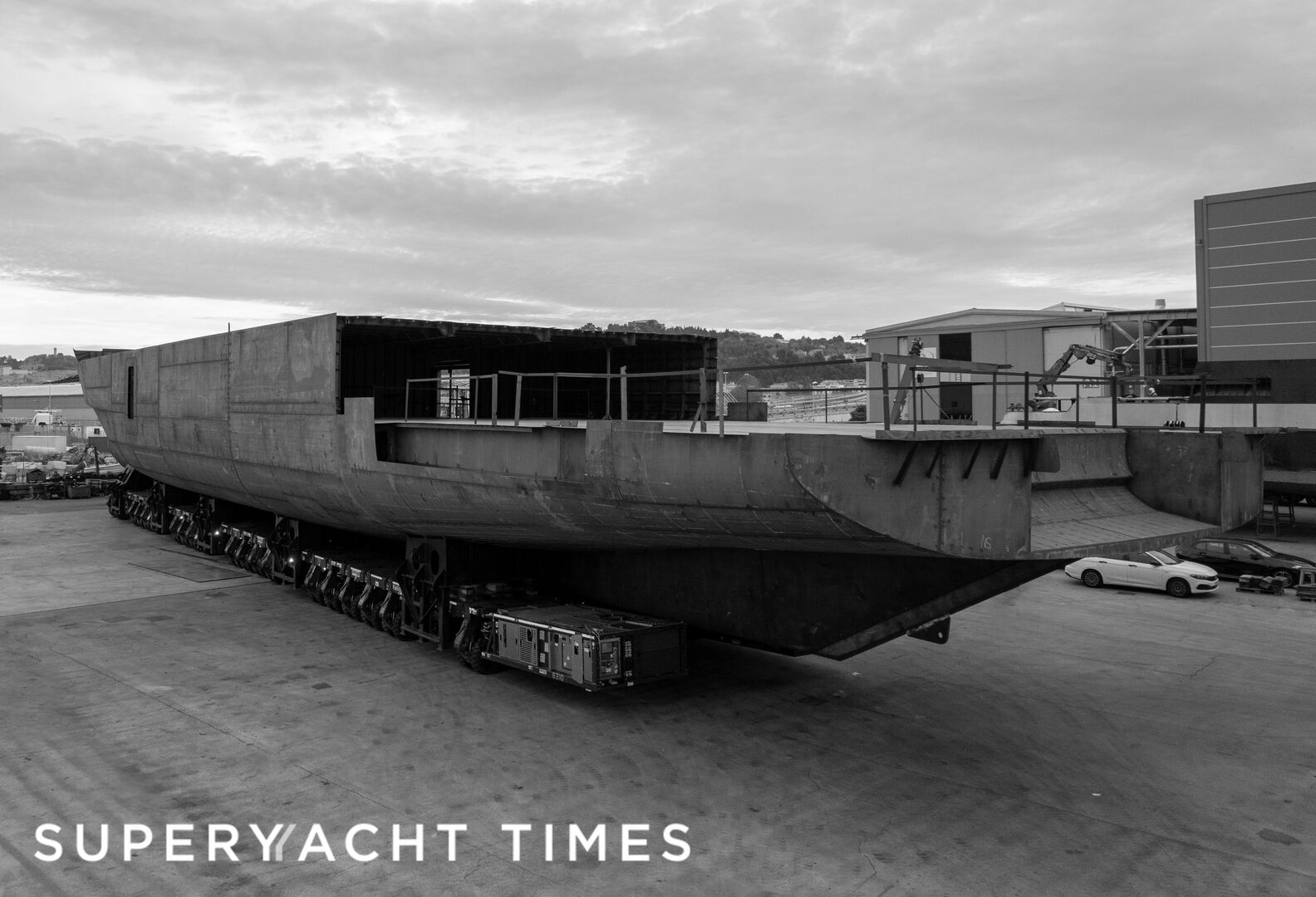 Construction update: Hull of 80m ISA superyacht Future nears completion