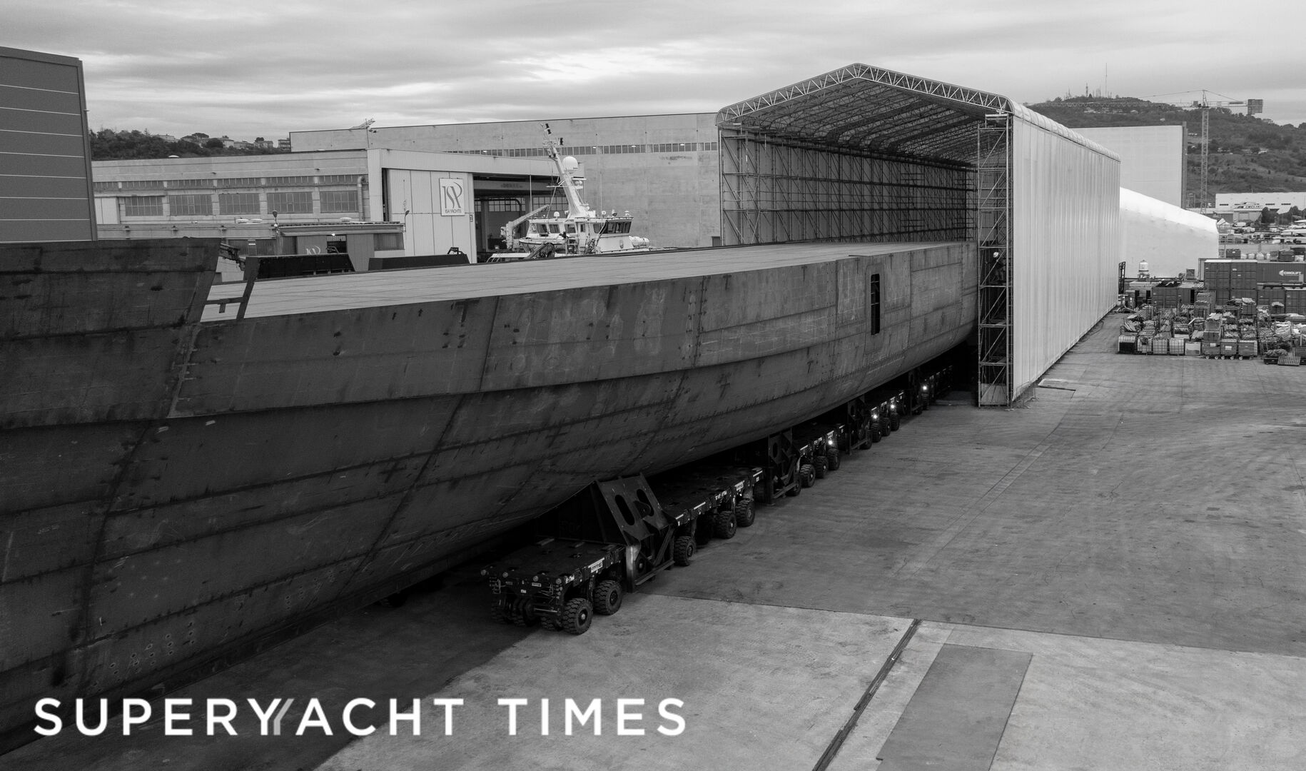 Construction update: Hull of 80m ISA superyacht Future nears completion