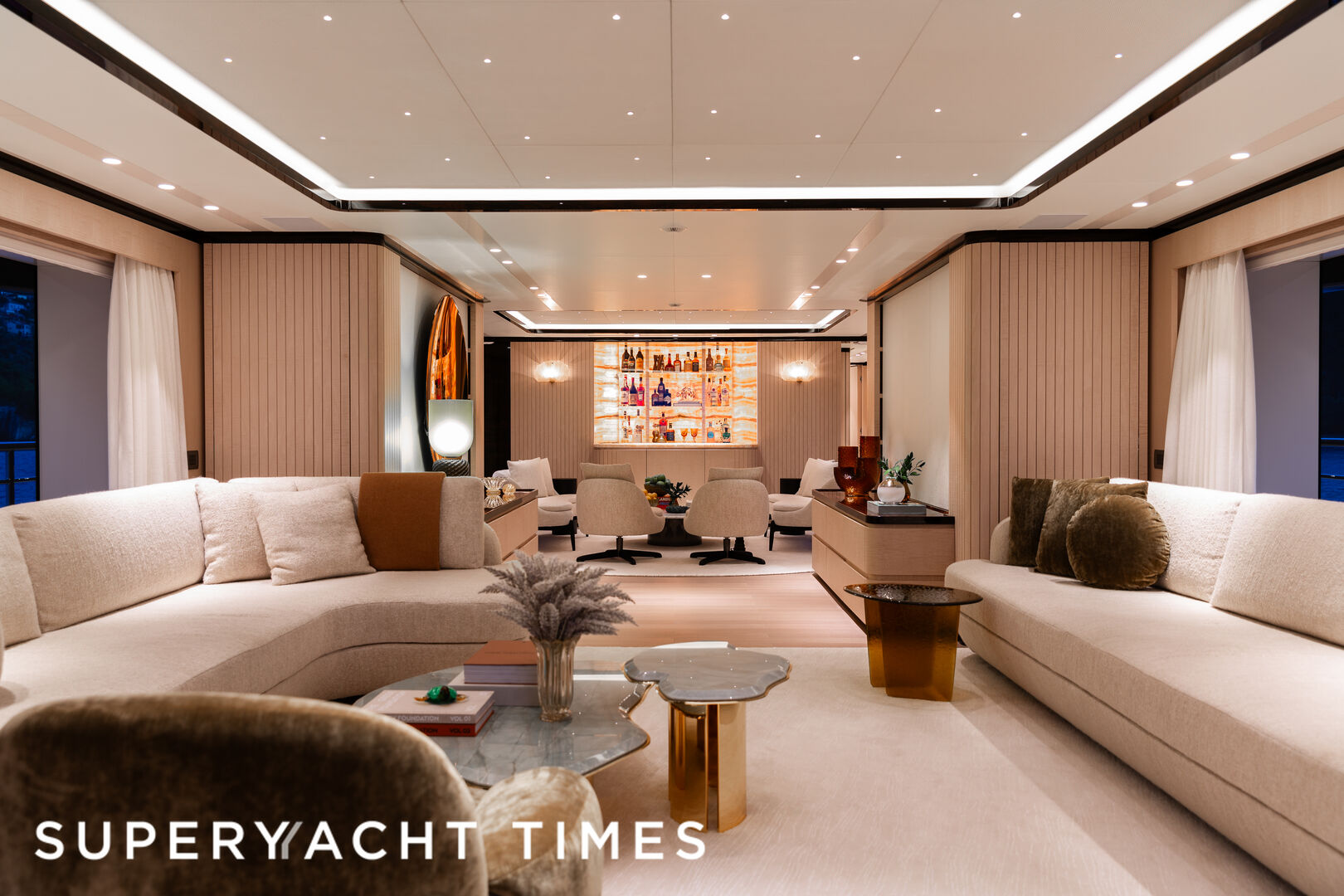 A closer look onboard the interiors of the 50m Benetti superyacht Alunya