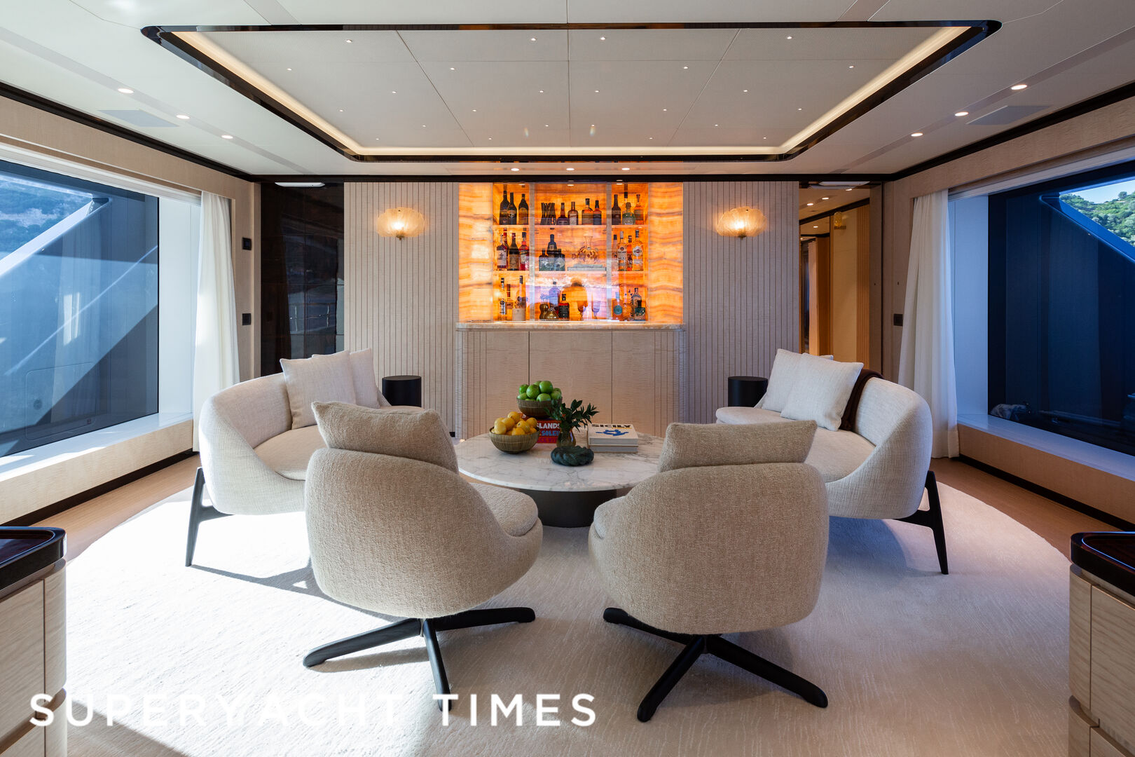 A closer look onboard the interiors of the 50m Benetti superyacht Alunya