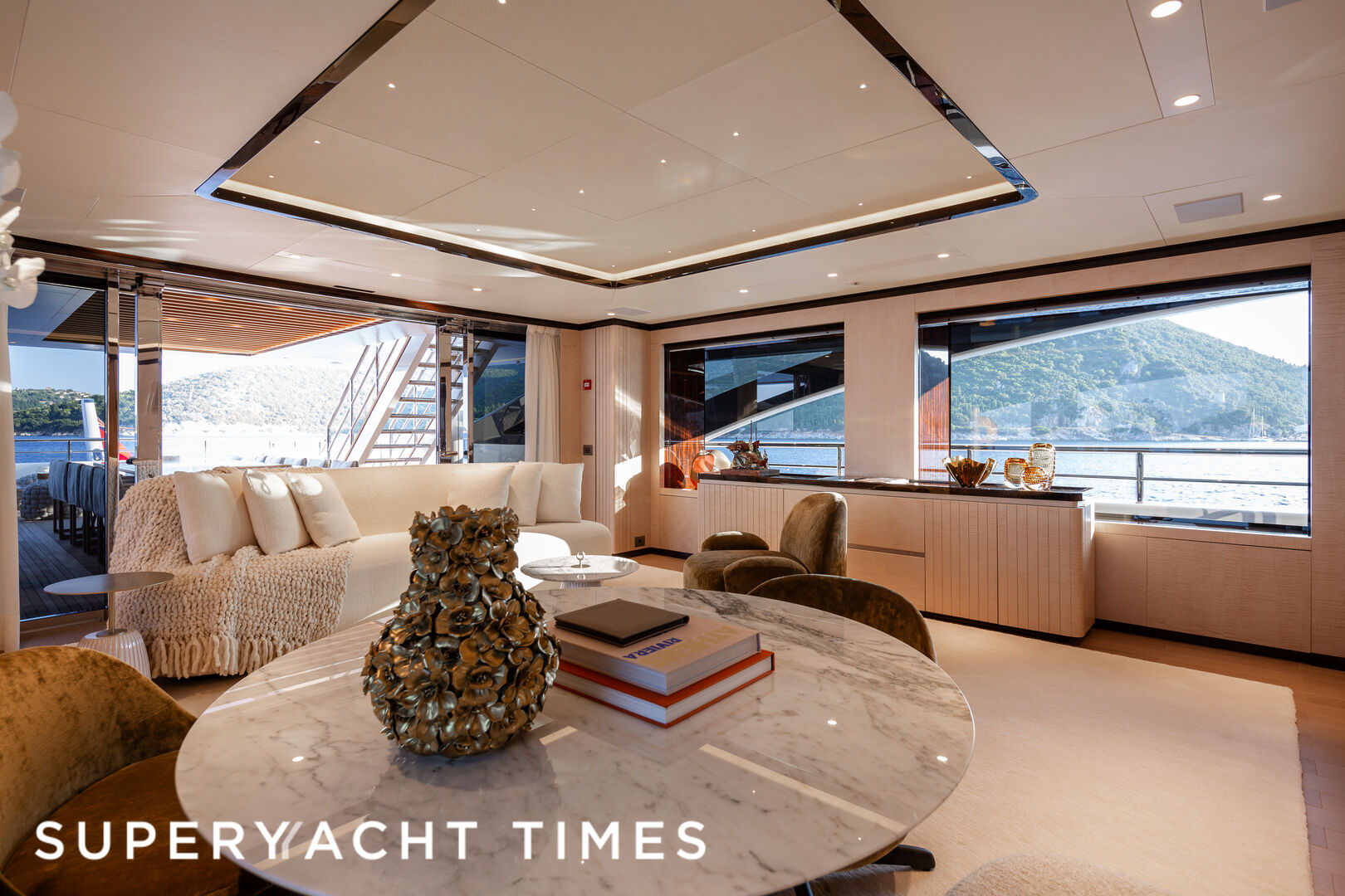 A closer look onboard the interiors of the 50m Benetti superyacht Alunya