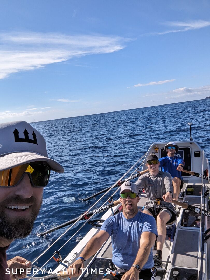 Director of Lürssen Americas Tim Hamilton prepares to row across the ...
