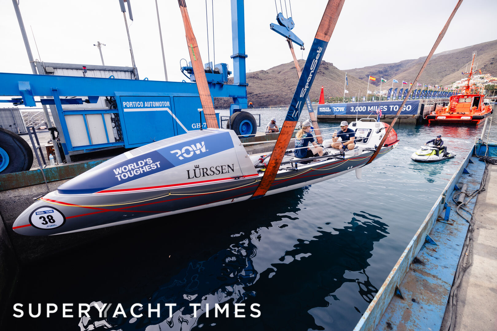 Director of Lürssen Americas Tim Hamilton prepares to row across the ...